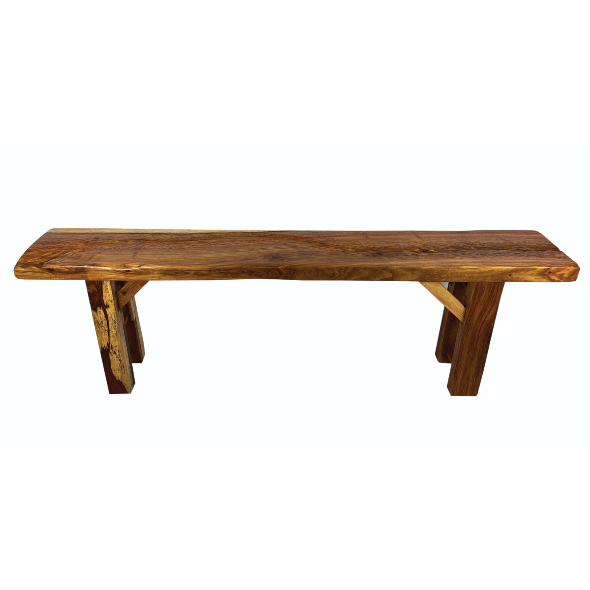 Designer Rustic Long Wooden Bench - Alpha Phantom Creations